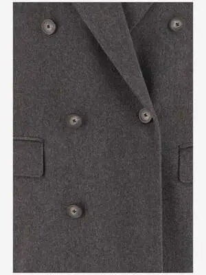 Tagliatore Double Breasted Wool Coat With Peak Layers