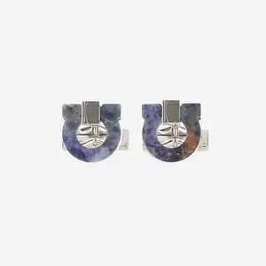 FERRAGAMO Brass And Semiprecious Stone Hook Cufflinks