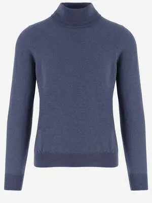 Tagliatore Wool Turtle Neck Sweater - Navy
