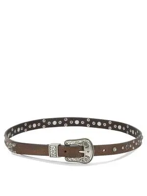 GOLDEN GOOSE Lace' Leather Belt - Brown