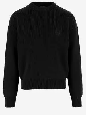 Giorgio Armani Wool Sweater With Logo - Black