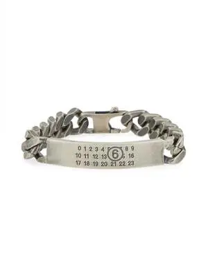 MAISON MARGIELA Bracciale A Catena Con Logo 'numeric Signature - Silver