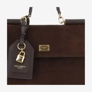 Dolce & Gabbana My Sicily Medium Suede Handbag - Brown