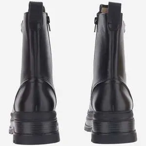 Pinko Leather Ankle Boots With Logo
