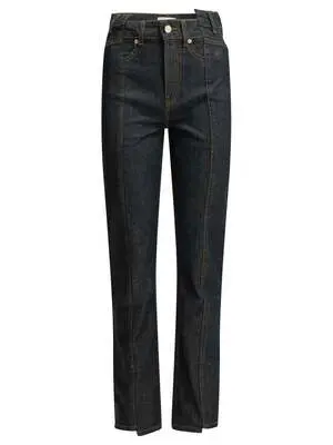 GANNI Fold' Straight Leg Jeans - Blue