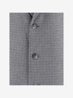 Hugo Boss Wool Coat With Henspeat Pattern