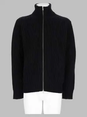 MAISON MARGIELA Maglia A Costine Con Zip - Black