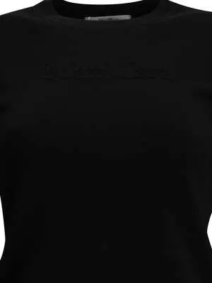 Max Mara Round Neck T Shirt Made Of Virgin Wool - Black