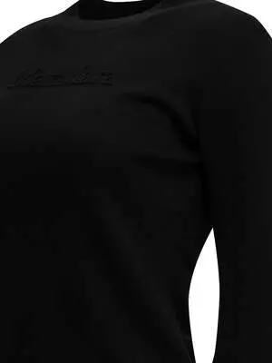 Max Mara Round Neck T Shirt Made Of Virgin Wool - Black