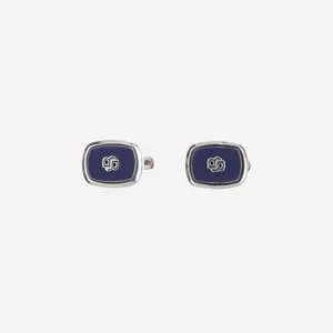 Hugo Boss Brass Cufflinks With Logo - Navy