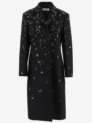 JIL SANDER Wool Coat With Embellishments