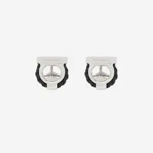 FERRAGAMO Brass And Braided Leather Hook Cufflinks