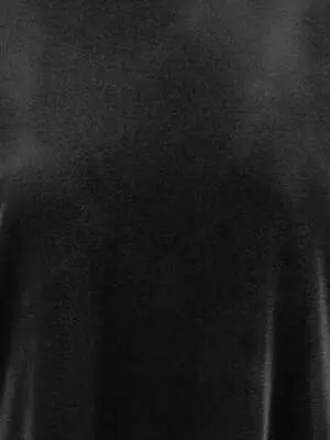 F.IT Long Sleeved Stretch Velvet Sweater - Black