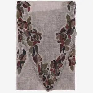 Faliero Sarti Ariko Wool Blend Scarf With Embroidery - Grey