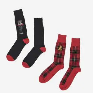 Polo Ralph Lauren Stretch Cotton Blend Socks In A Pack Of Two Pairs - Multi