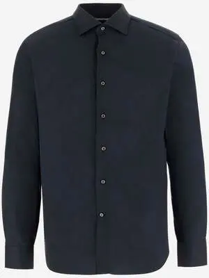 ALESSANDRO GHERARDI Stretch Cotton Blend Shirt - Navy