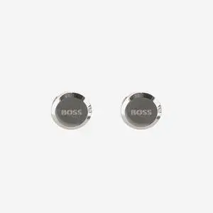 Hugo Boss Brass Cufflinks With Logo - Silver