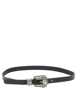 GOLDEN GOOSE Hip Lace' Leather Belt - Black