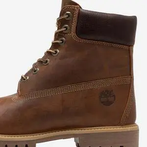 Timberland Premium 6 Inch Leather Ankle Boots With Logo - Brown