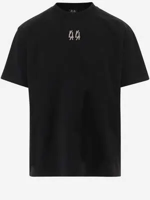 44 LABEL GROUP Cotton T Shirt With Logo Print - Black