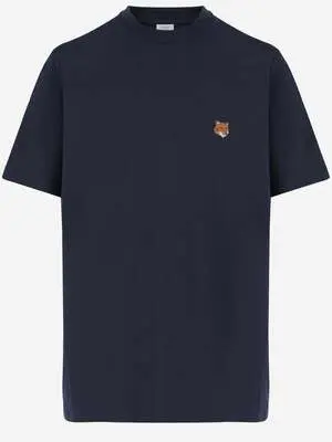 Maison Kitsuné Cotton T Shirt With Logo - Navy