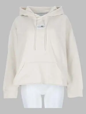 MAISON MARGIELA Felpa Con Patch Logo - Ivory