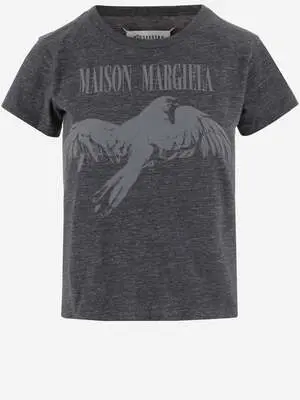 MAISON MARGIELA Cotton T Shirt With Logo - Grey