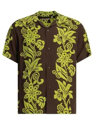 SUN SURF Pictograph Flower' Casual Shirt - Green