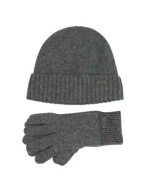 Barbour Carlton' Beanie And Gloves Set - Grey