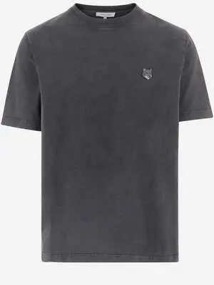 Maison Kitsuné Cotton T Shirt With Embroidered Fox Logo