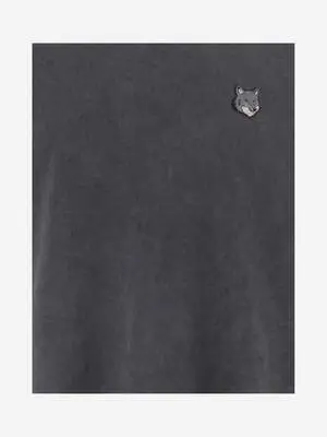 Maison Kitsuné Cotton T Shirt With Embroidered Fox Logo
