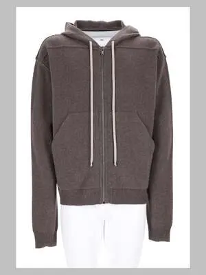Rick Owens Felpa In Maglia Di Di Cashmere - Brown
