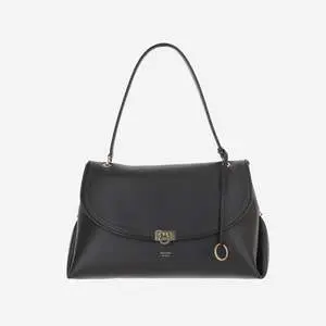 FERRAGAMO Leather Bag With Logo - Black