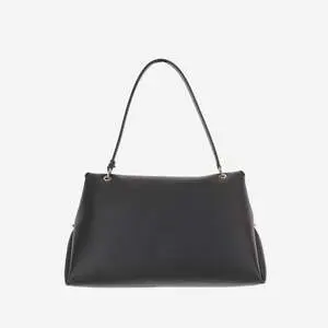 FERRAGAMO Leather Bag With Logo - Black