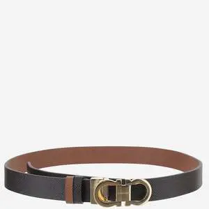 FERRAGAMO Reversible Hook Belt - Black