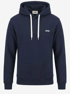 AUTRY Cotton Hoodie With Logo - Navy