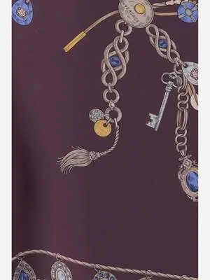 Versace Printed Silk Twill Skirt