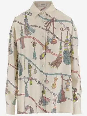 Versace Silk Shirt With All Over Print