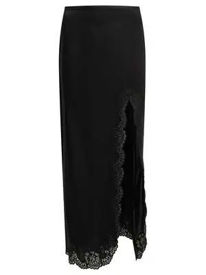 Valentino Garavani Long Skirt With Ruffles - Black