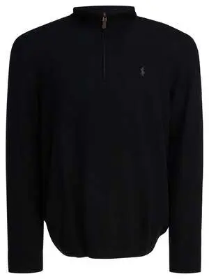 Polo Ralph Lauren Wool Sweater With A Half Zip - Black