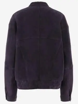 Giorgio Armani Suede Jacket With High Collar And Buttons