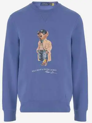 Polo Ralph Lauren Cotton Blend Sweatshirt With Polo Bear Print - Navy