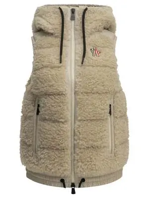Moncler Sleeveless Teddy Jacket - Beige