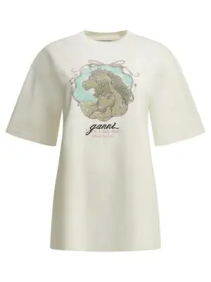 GANNI Qixi' Crew Neck T Shirt - White