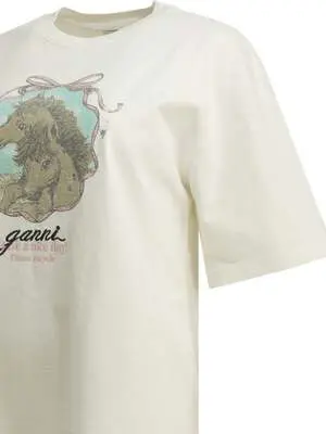 GANNI Qixi' Crew Neck T Shirt - White