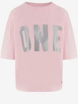 ONE TEE Cotton T Shirt With Logo - Pink