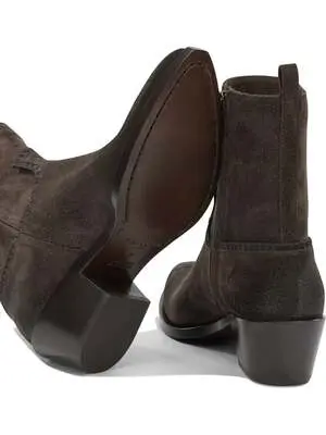 Sartore Velour 45 Mm' Ankle Boots With Zipper