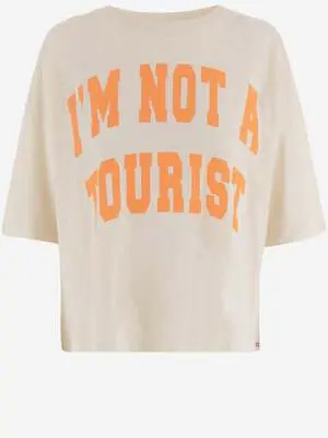 ONE TEE Cotton T Shirt With Logo Print - White