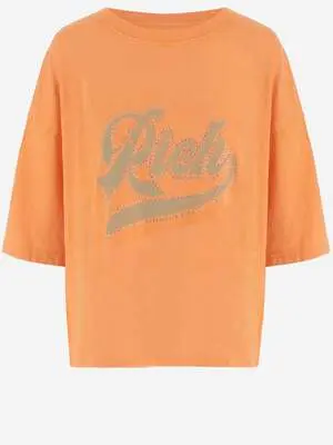 ONE TEE Cotton T Shirt With Logo Print - Orange
