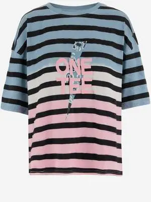 ONE TEE Cotton T Shirt With Logo Print - Multi